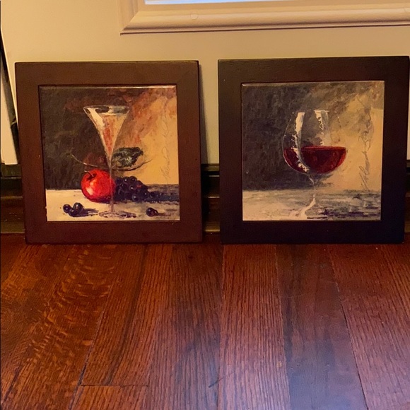 Wall Decor | Two 8x8 Framed Ceramic Tileswall Artcocktails | Poshmark